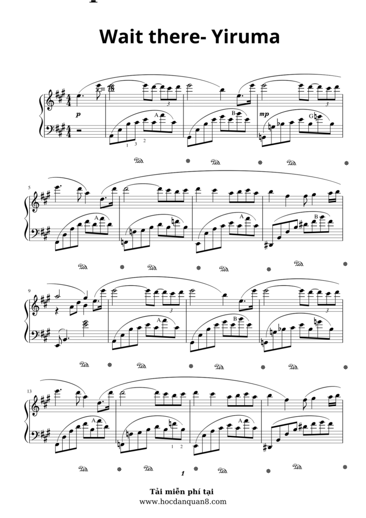 Sheet nhạc Piano Wait there (Yiruma) | File PDF FREE