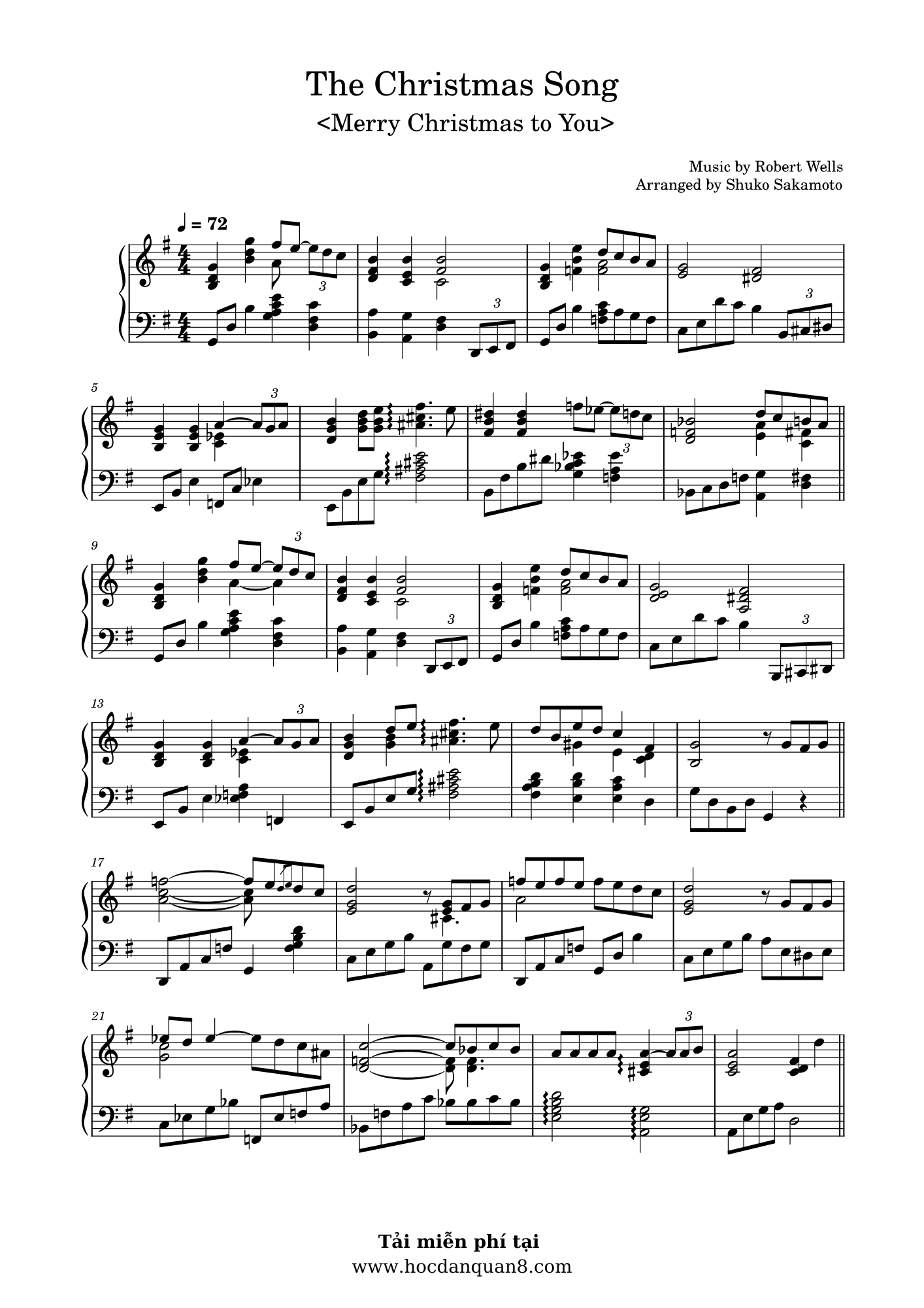 Sheet nhạc Piano The Christmas Song (Matthew Ifield) | File PDF