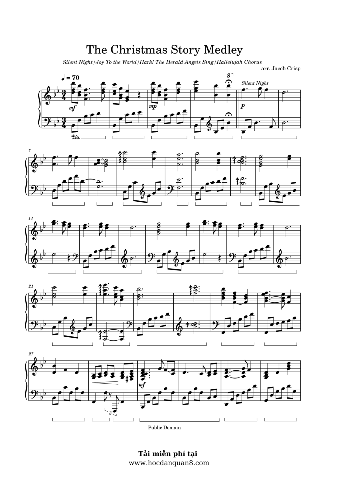 Sheet Piano The Christmas Story Medley (Jacob Crisp) | File PDF