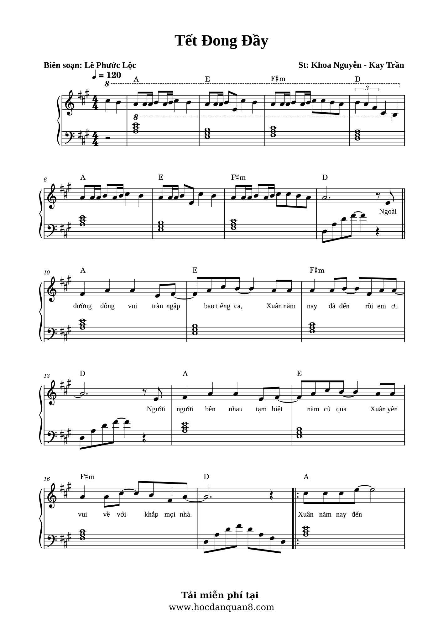 Sheet Piano Tết Đong Đầy (Khoa x Kay Trần x Duck V) |File PDF
